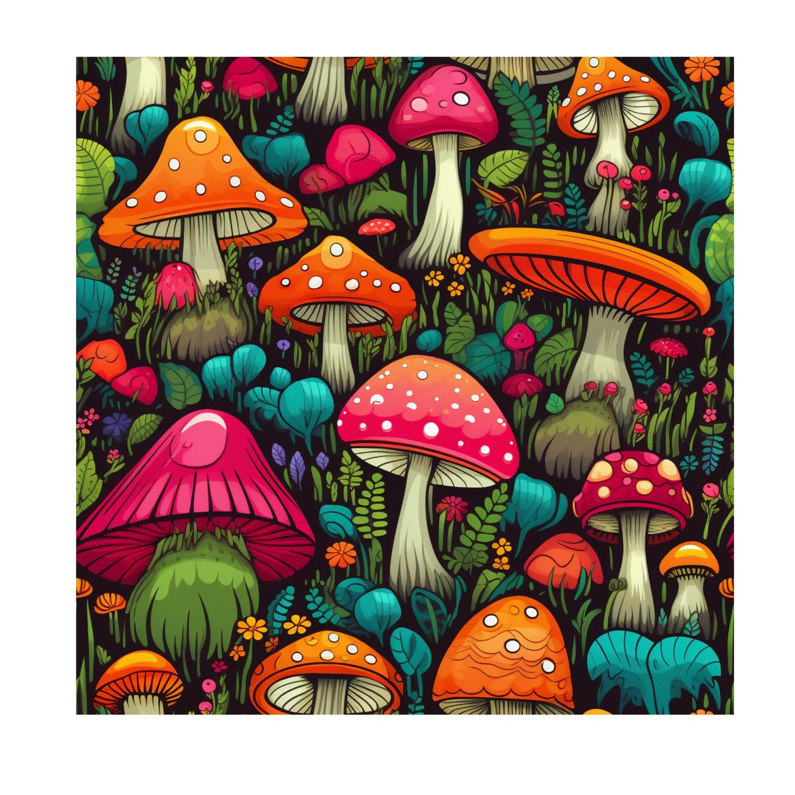 Retro Mushroom Design. Tumbler Wrap. Digital Design - Etsy