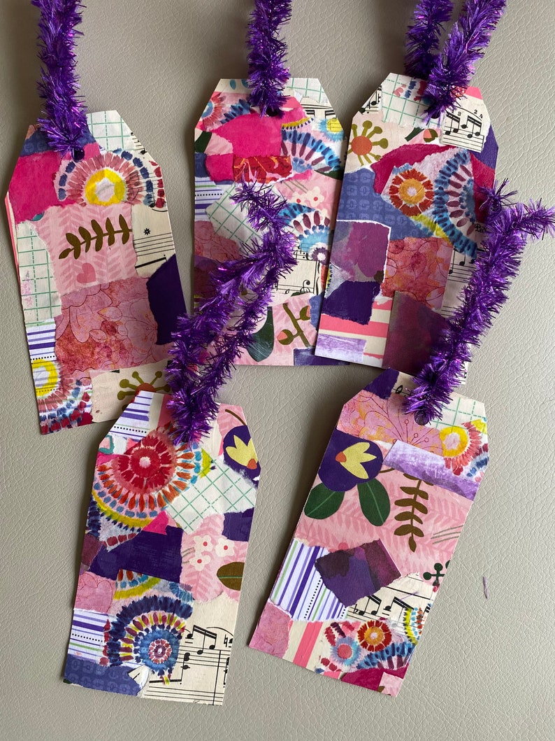 Fun Gift Tags, Handmade, Set of 5, 3 X 5 Inches, Handmade, Mixed Media ...