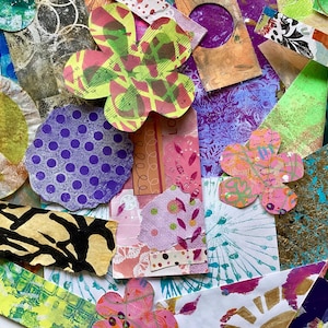 Handmade Mixed Media Collage Paper Pack: 30 Pieces Colorful Original ...
