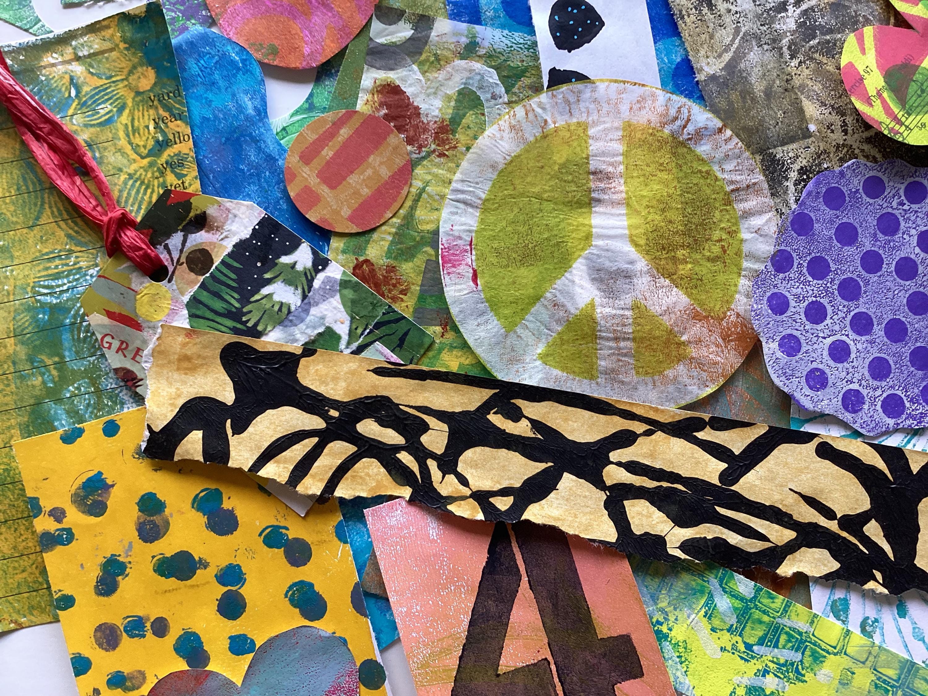 Handmade Mixed Media Collage Paper Pack: 40 Pieces Colorful Original ...