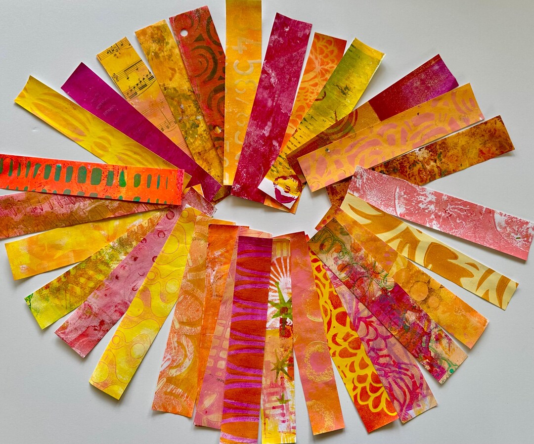 Collage Strips Junk Journal Materials Collage Papers Gelli Prints Paper ...