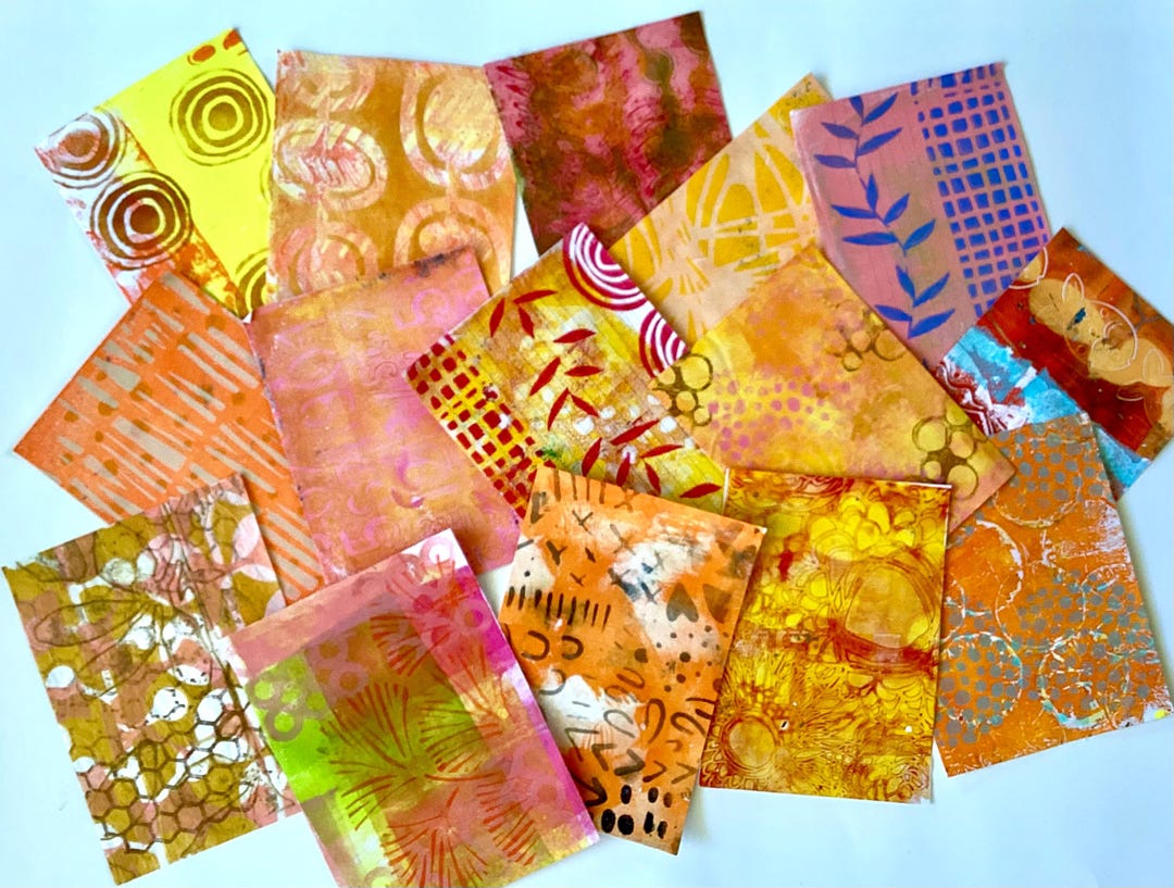Hand Painted Collage Papers: Mixed Media Art Ephemera - Etsy
