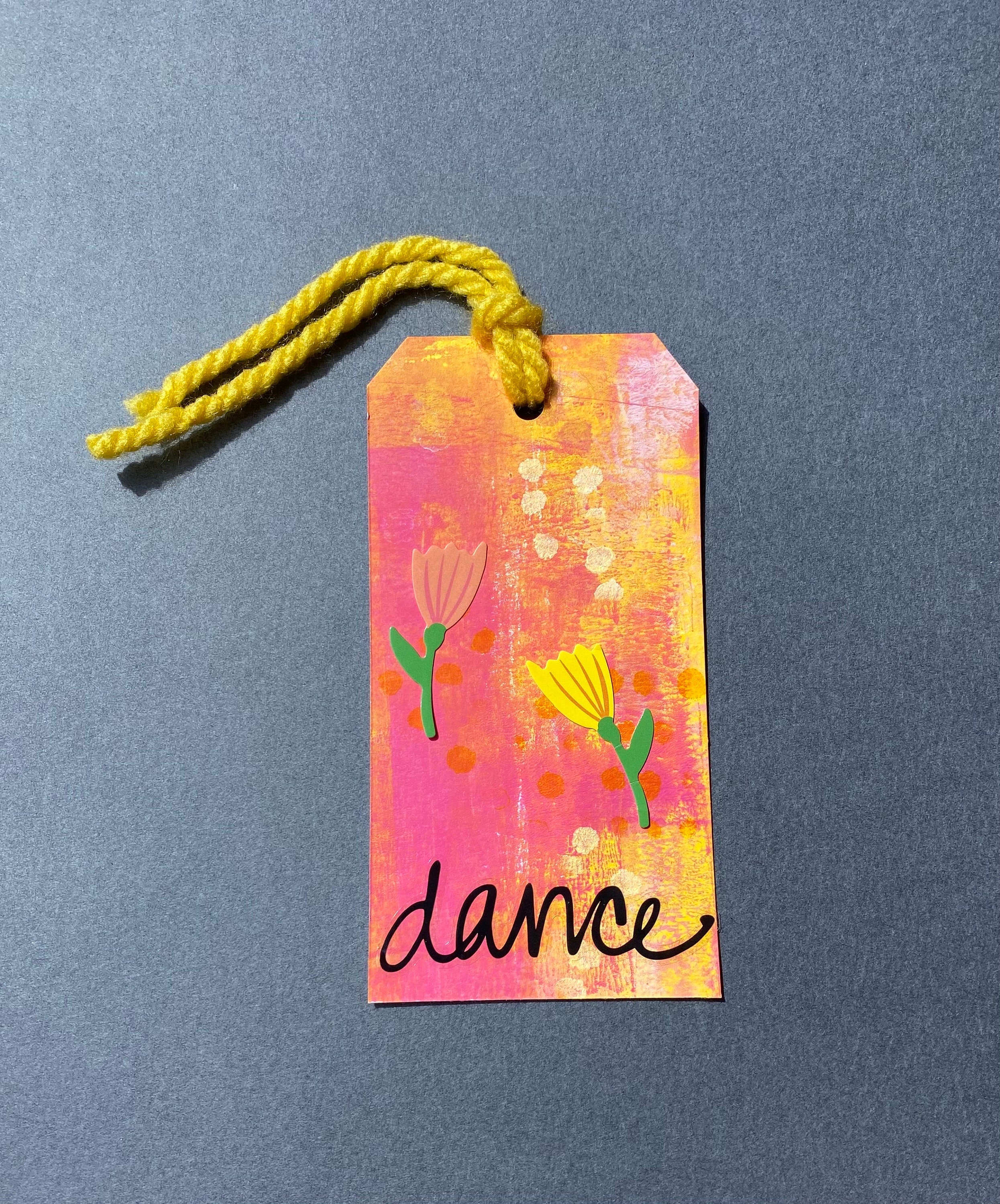 Handmade Gift Tags, Pink Lemonade Colors, Original Gelli Print, Set of ...