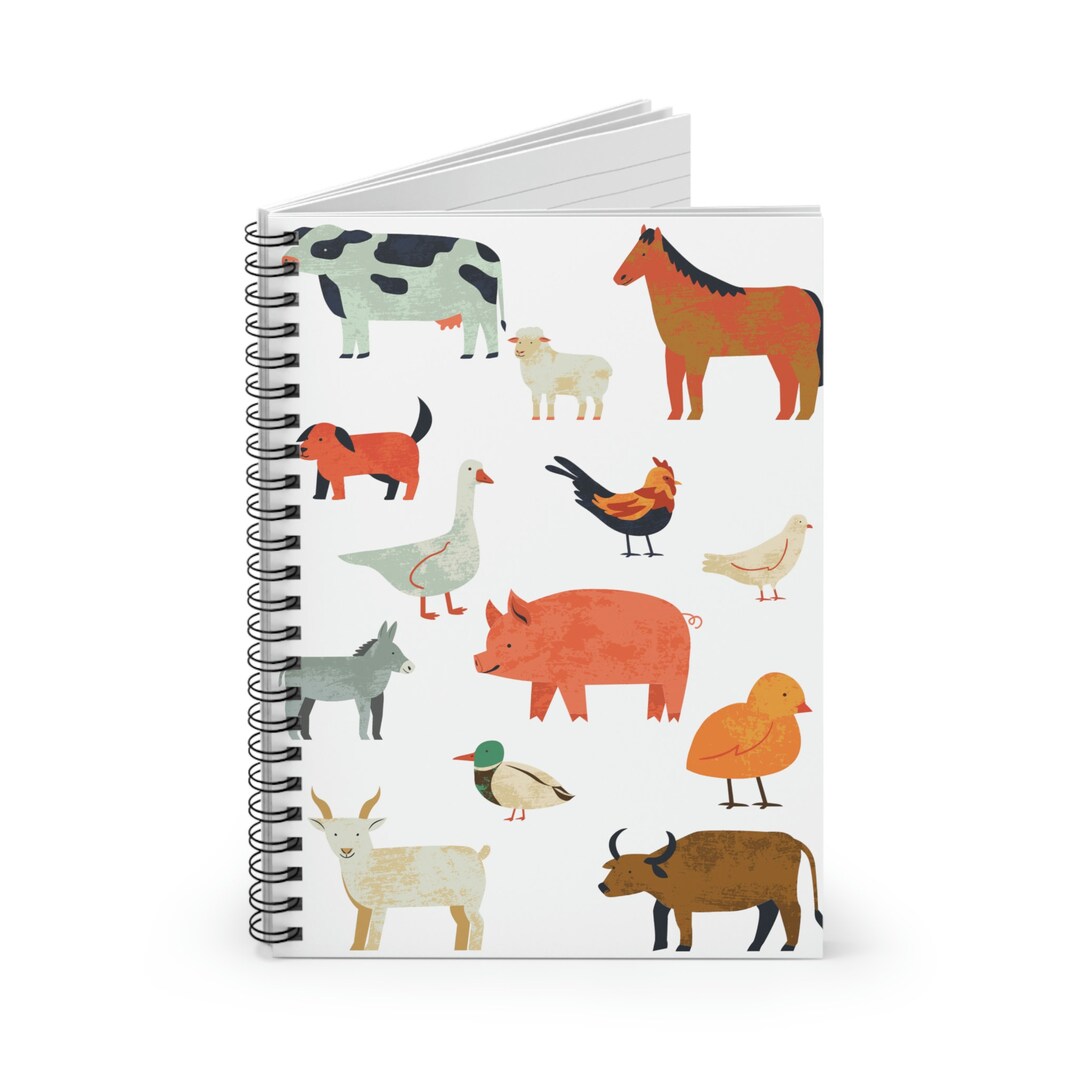 Farm Animal Spiral Notebook, Farm Animal Gift, Cow Notebook, Journal ...