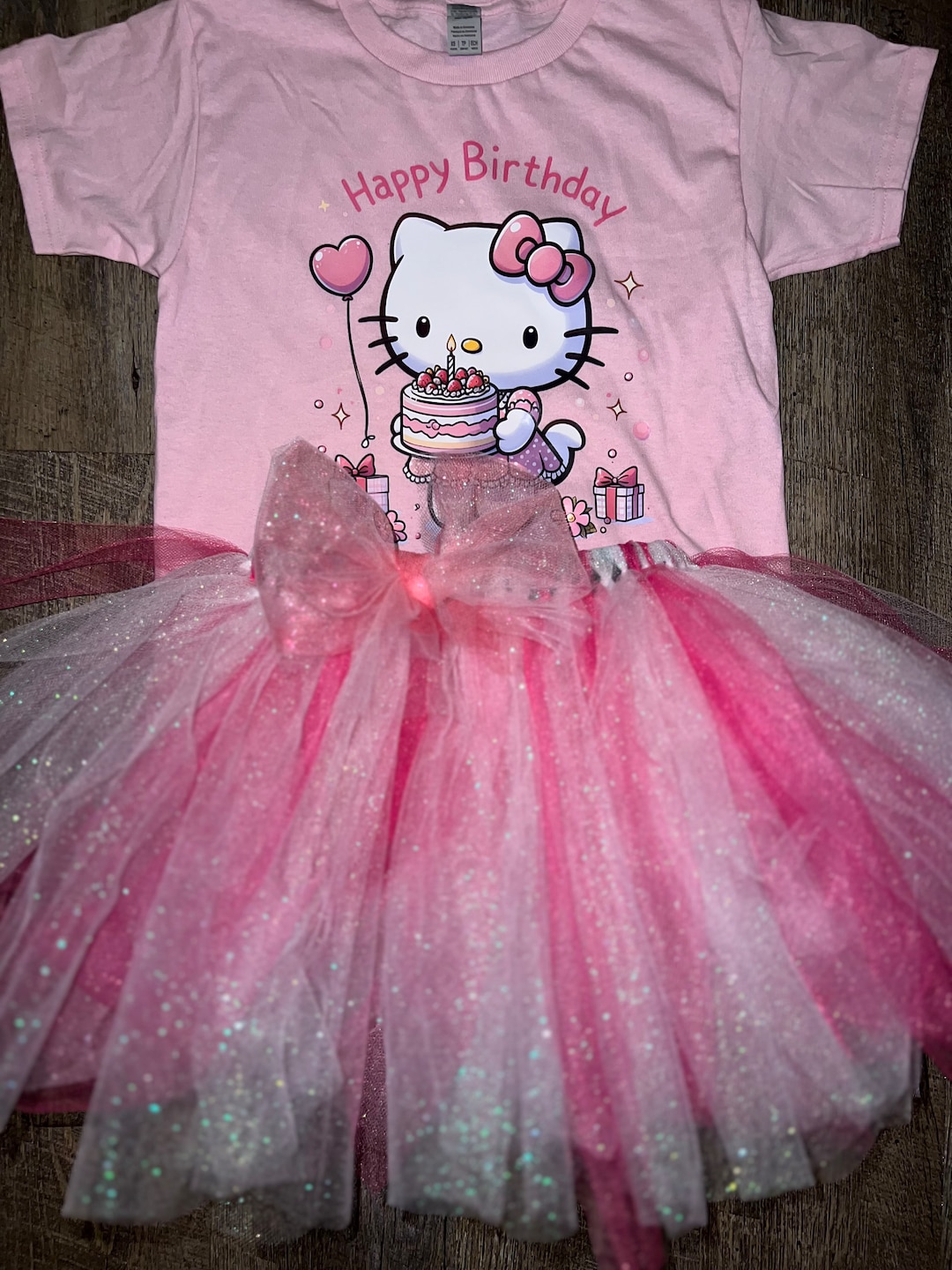 Pink Hello-kitty Birthday Tutu Outfit - Etsy
