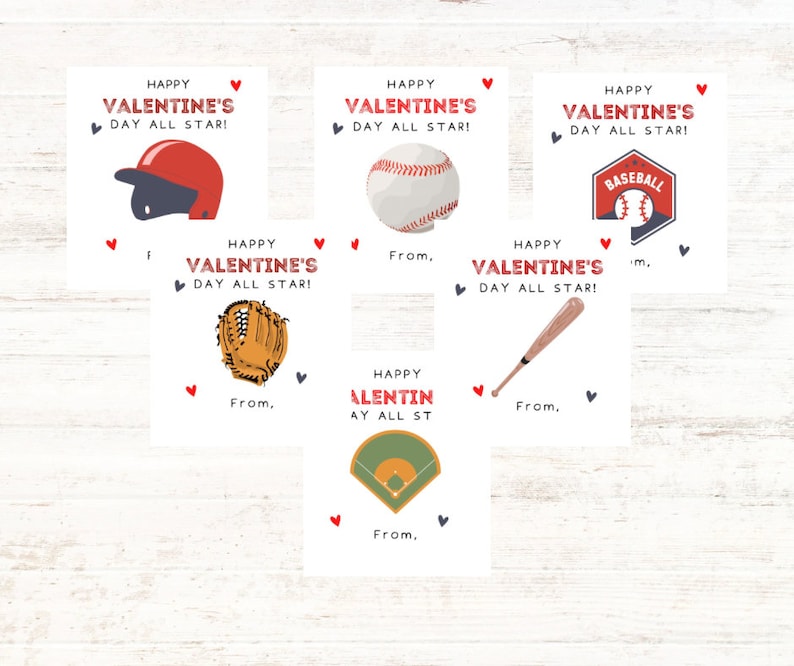 Baseball Valentine's Day Exchange Cards | Printable - Etsy