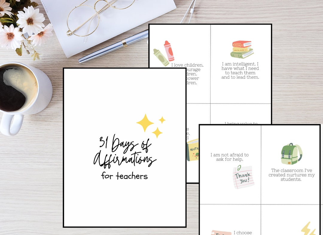 Affirmation Cards for Teachers Printable Set of 25 Teacher Gifts - Etsy