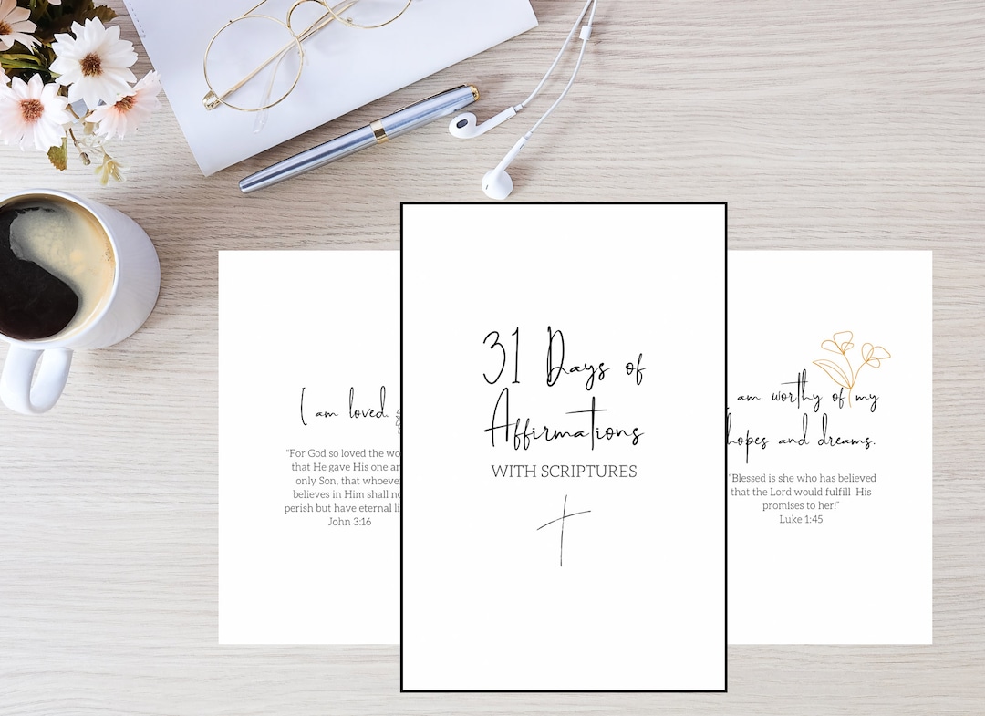 31 Days of Self Care Affirmation Cards With Biblical Scriptures Digital ...