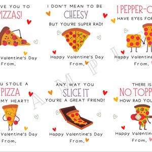 Pizza Valentine's Day Exchange Cards | Printable Digital - Etsy