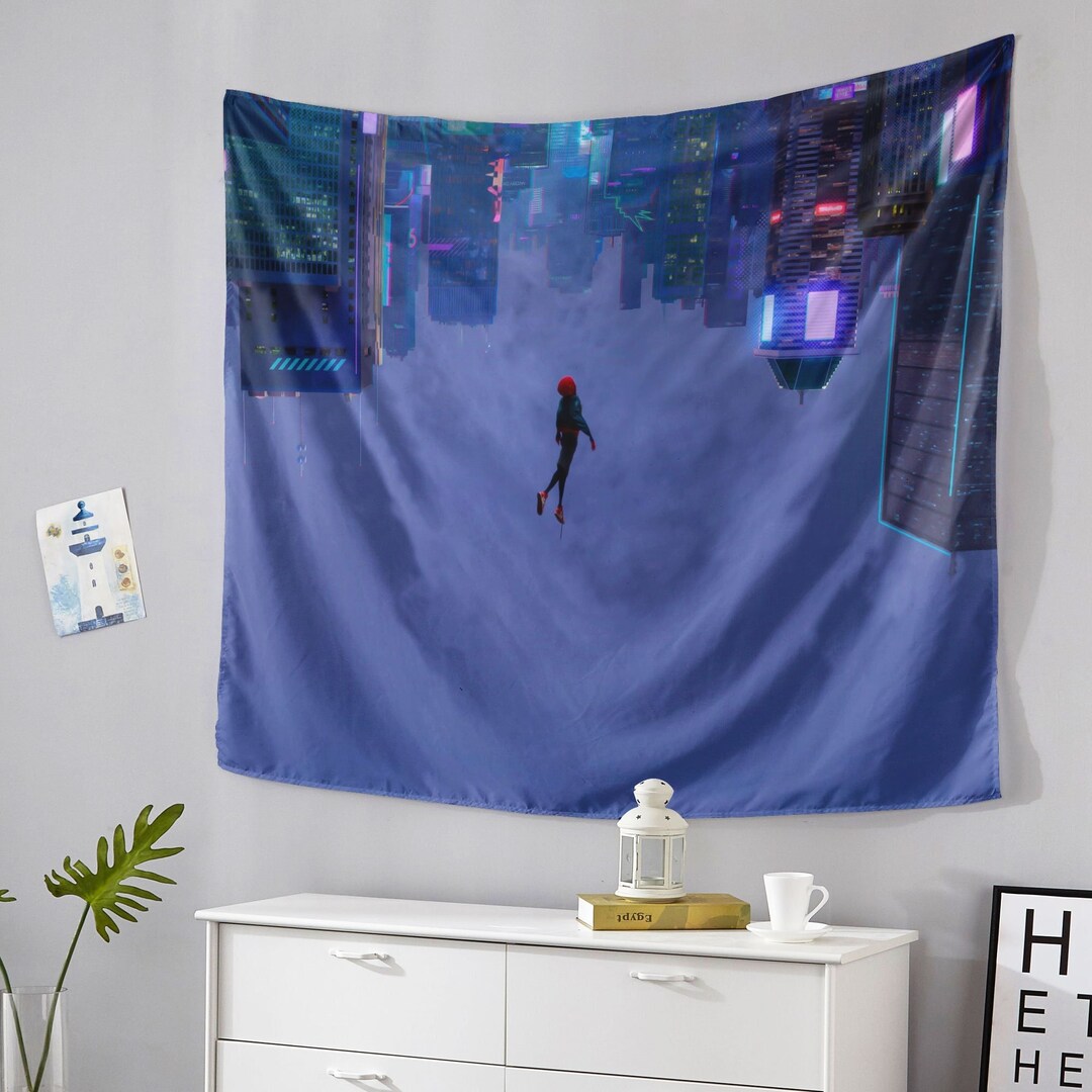 Miles Morales Tapestry / Art Flag Banner Poster Into the - Etsy
