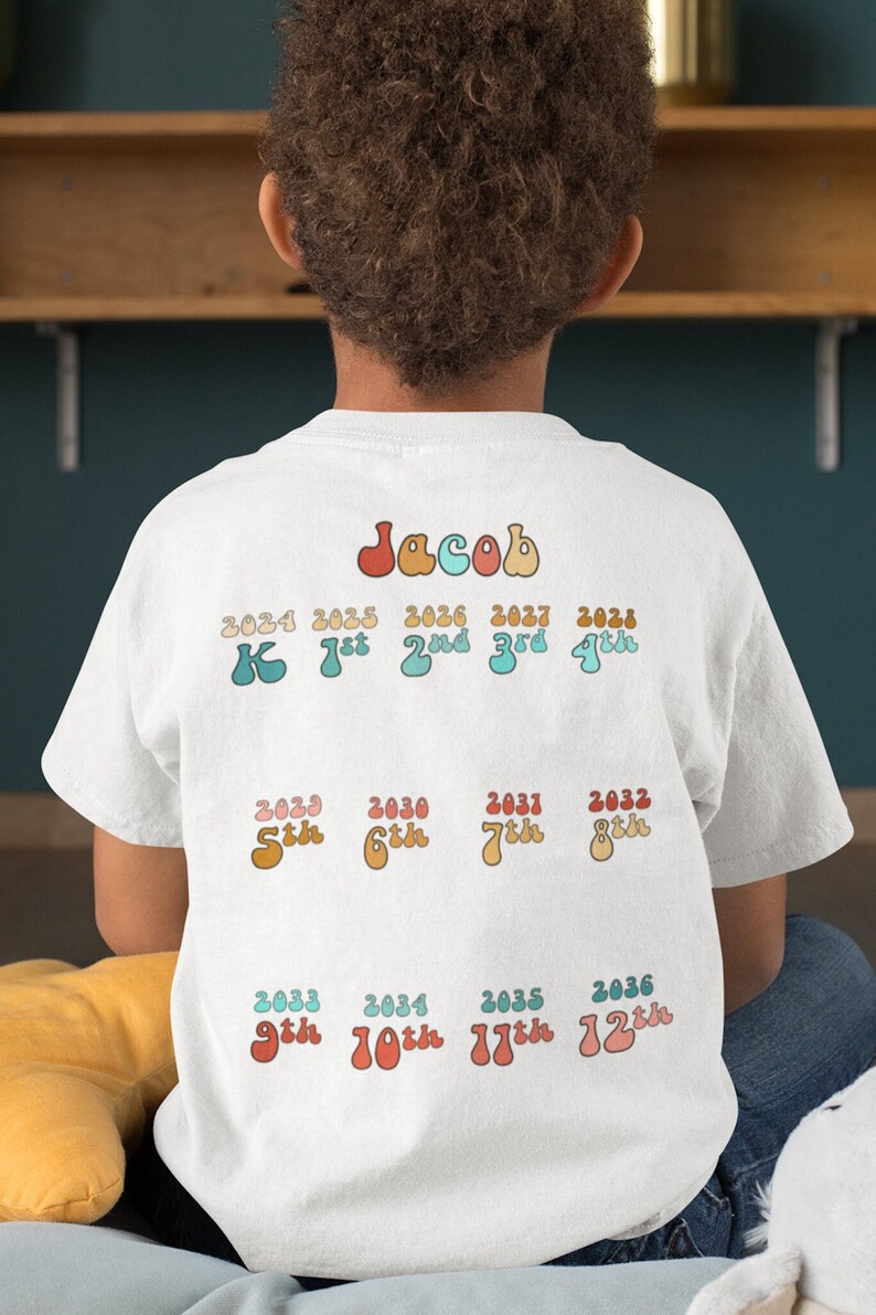 Class of 2036 T-shirt Handprint, School Keepsake Memory Tee, Grow With ...