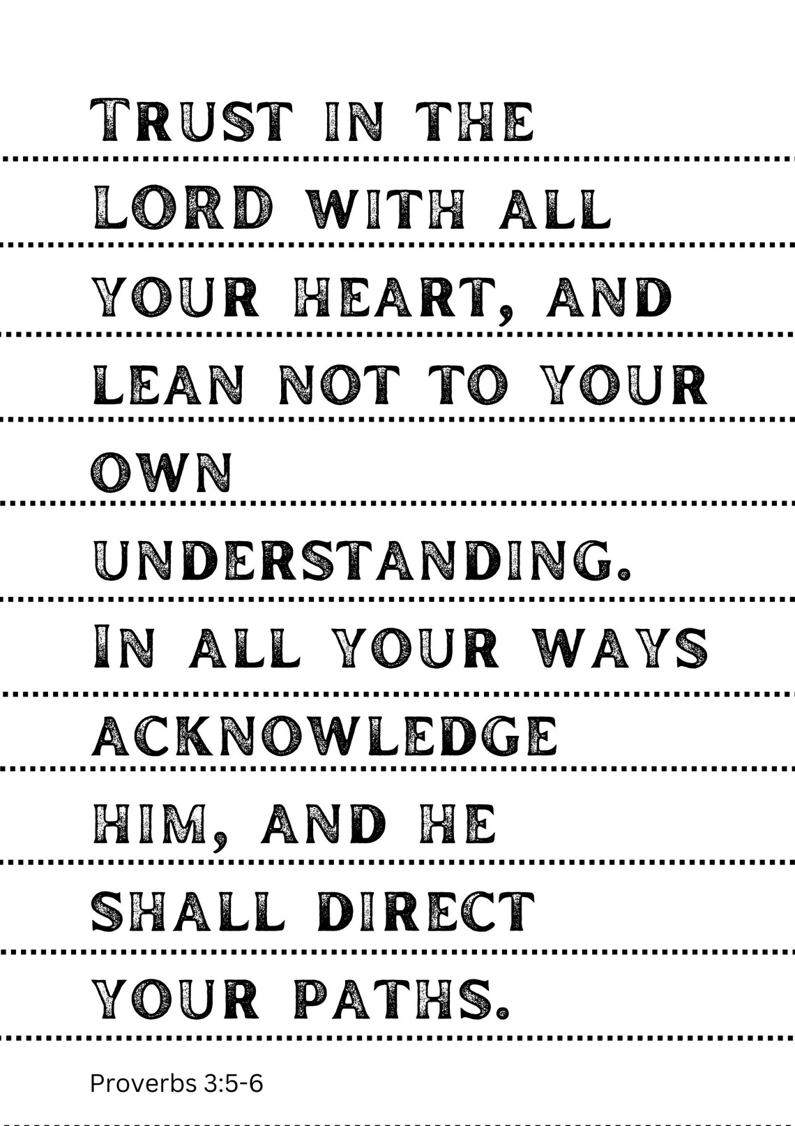 Trust in the Lord, Proverbs 3:5-6, Printable, Bible Verse, Christian ...