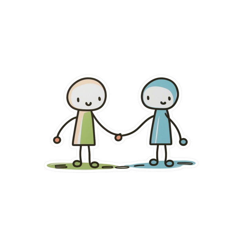 2 Friends Holding Hands Sticker / Unity Sticker / Friendship Sticker ...