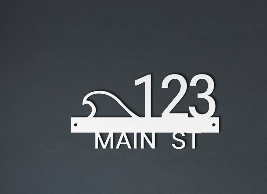 Beach House Numbers / Wave House Numbers / Custom House Numbers - Etsy