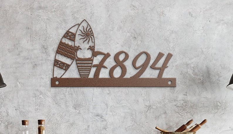Custom Surfboard House Numbers / Beach House Numbers - Etsy