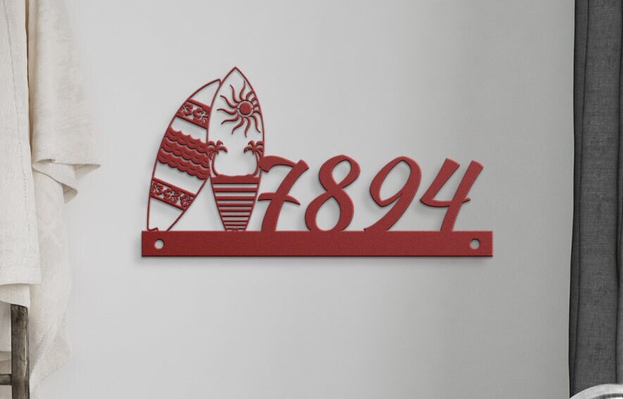 Custom Surfboard House Numbers / Beach House Numbers - Etsy