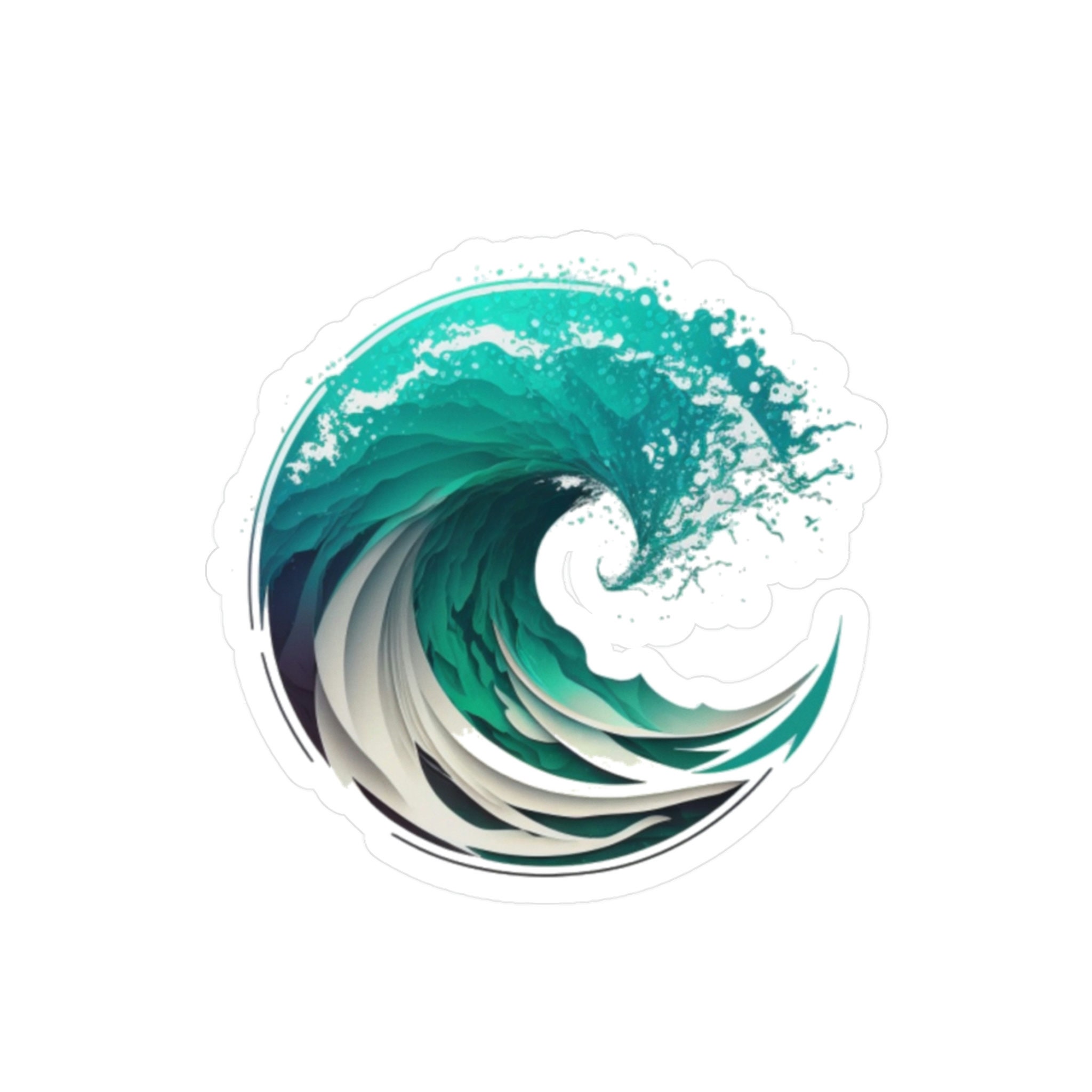 Circular Waves Sticker / Waves at the Beach Sticker / Waves - Etsy