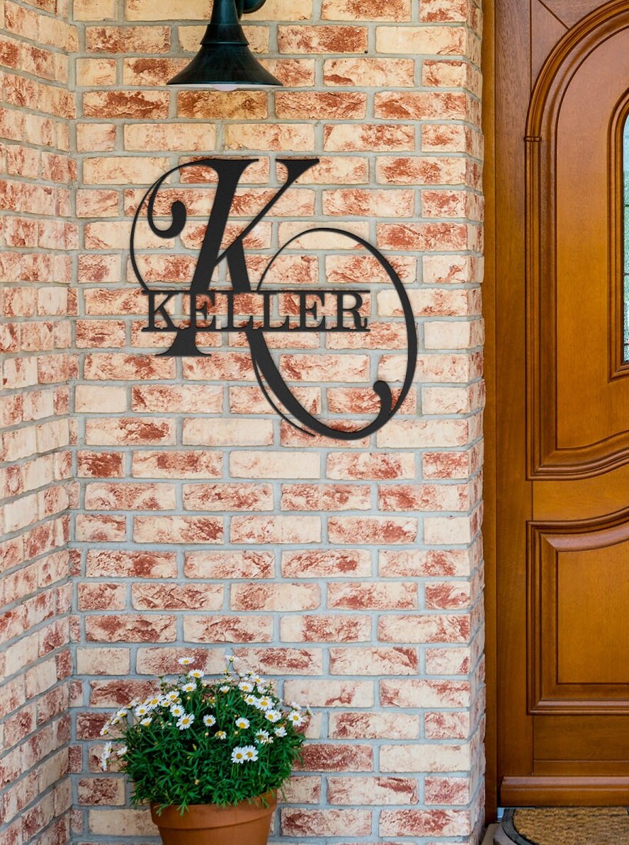 Personalized Monogram Gate Sign / Custom Front Door Sign / Family Name ...