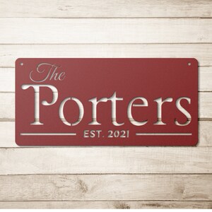 Custom Family Name Metal Gate Sign / Custom Outdoor Sign - Etsy