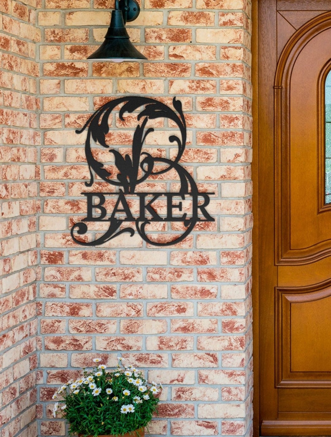 Leafy Custom Monogram Gate Sign / Personalized Front Door Sign / Family ...