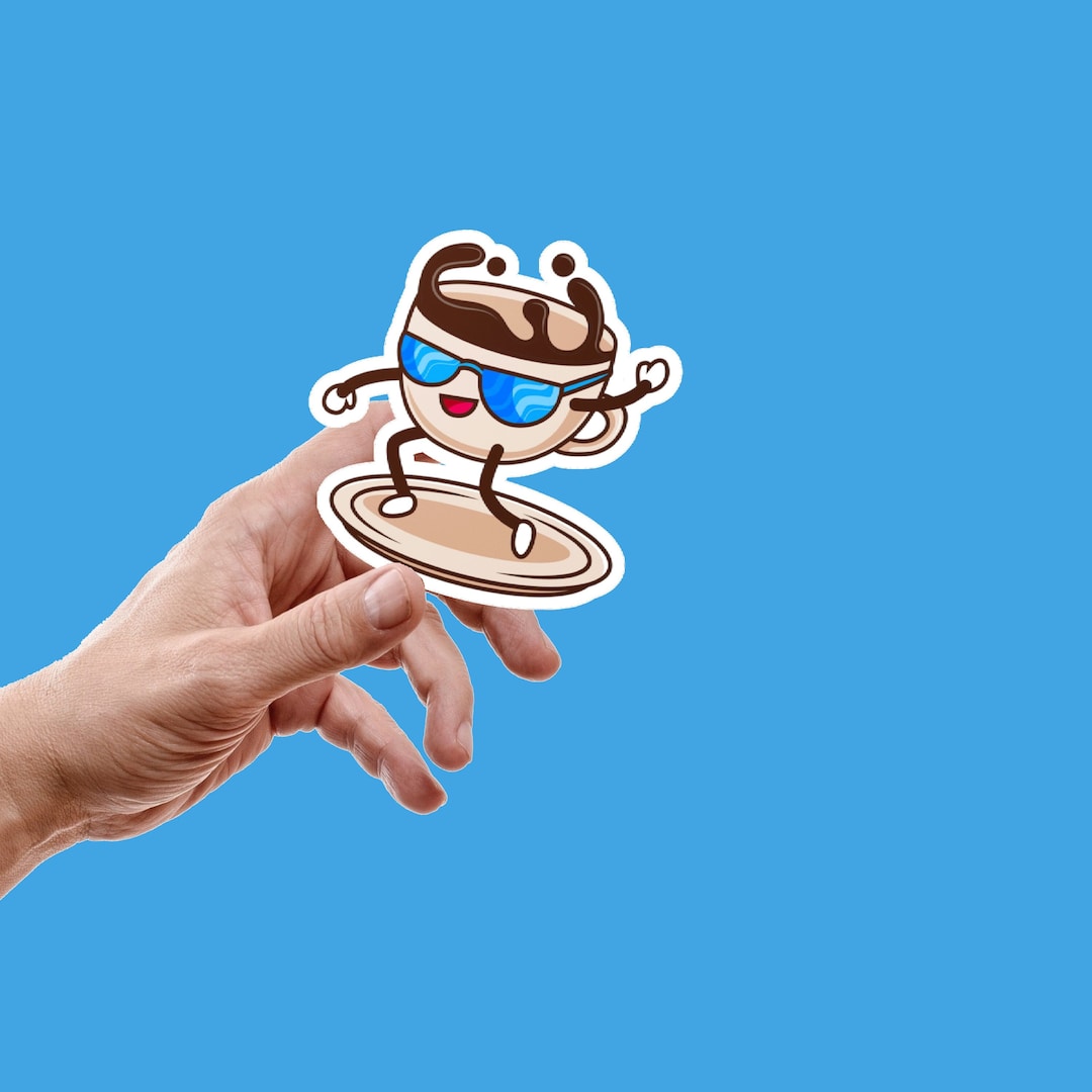 Dancing Coffee Cup Sticker / Coffee Sticker / Fun Sticker / Water ...