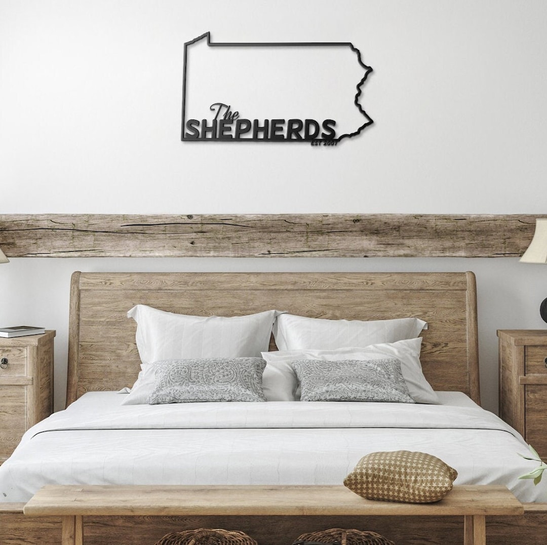 Custom Family Pennsylvania Wall Art / Custom Gate Sign / State Wall Art ...