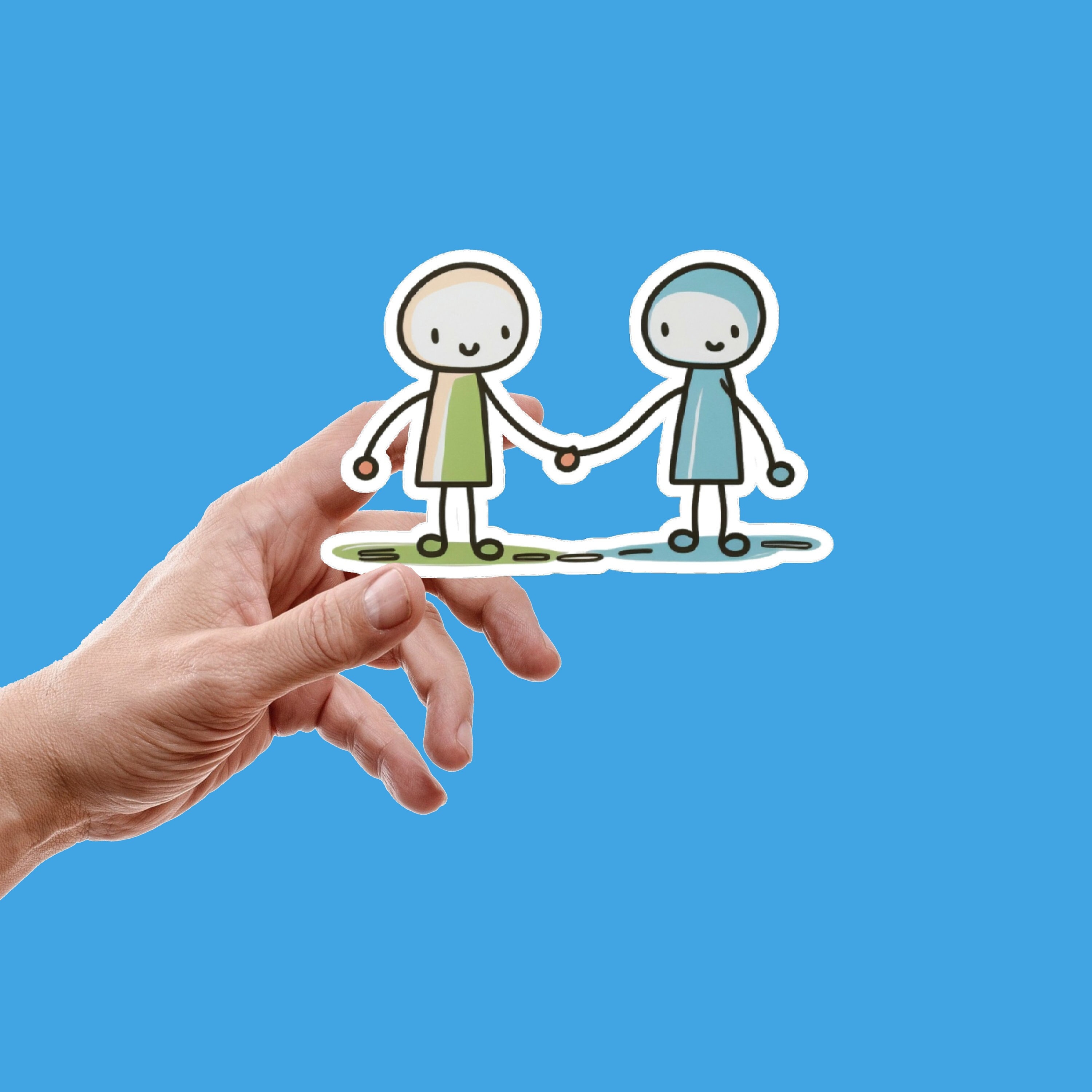 2 Friends Holding Hands Sticker / Unity Sticker / Friendship Sticker ...