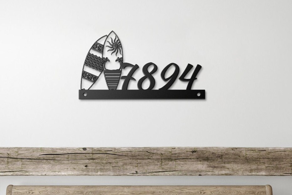 Custom Surfboard House Numbers / Beach House Numbers - Etsy