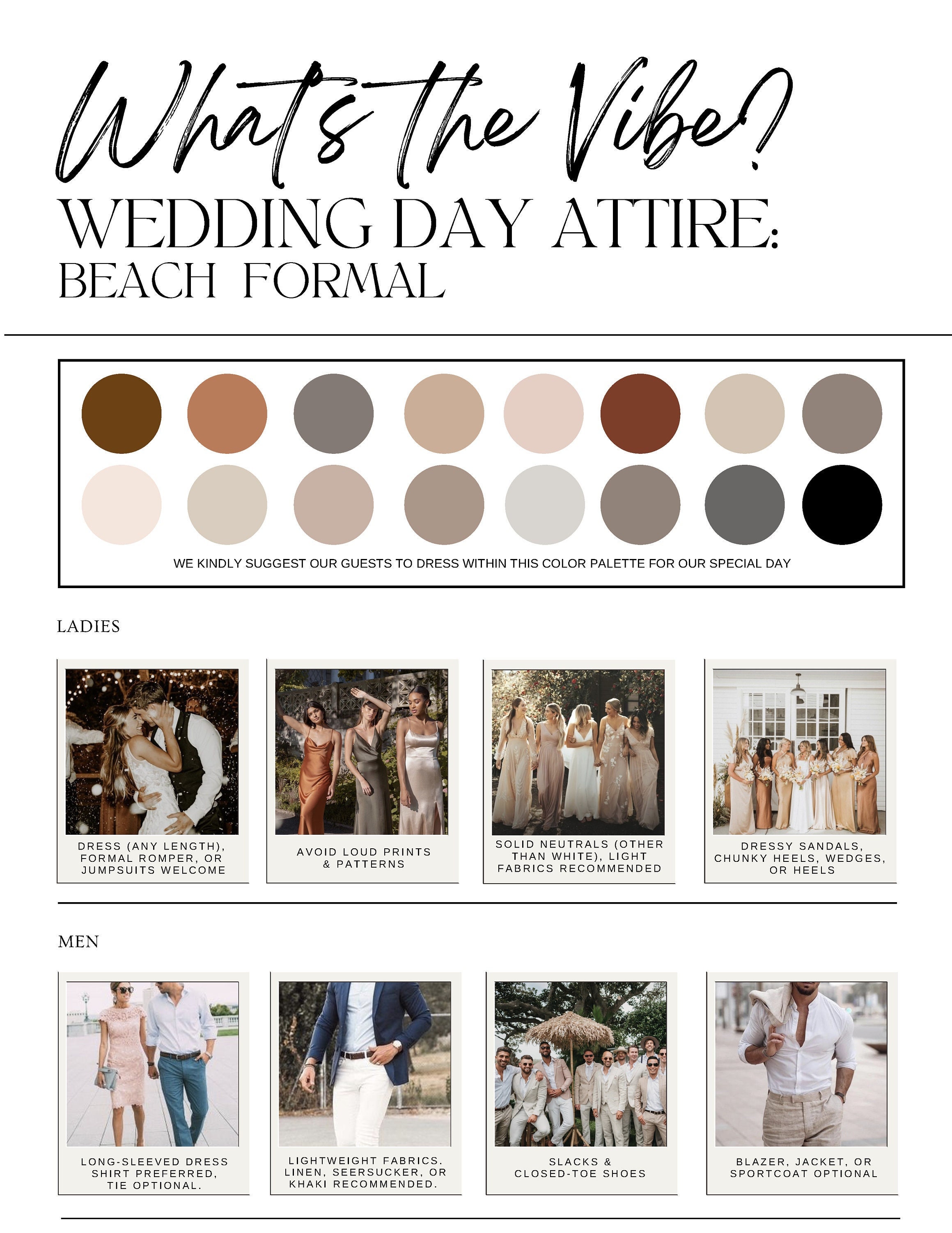 Wedding Guest Dress Code Template - Etsy