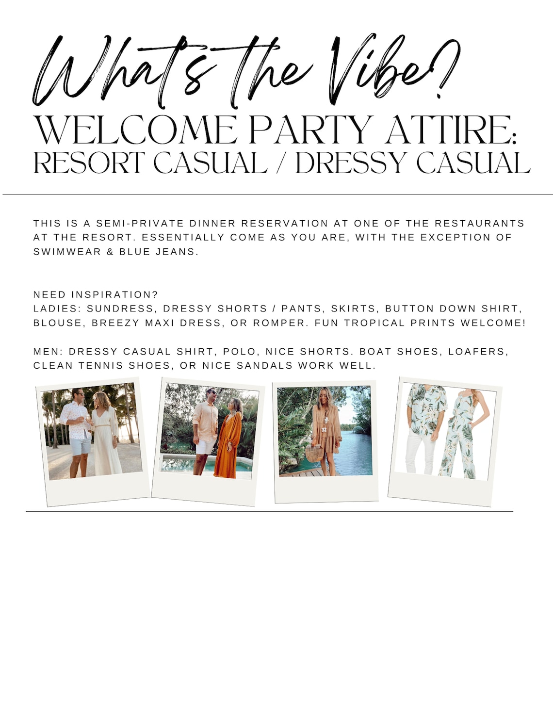 Wedding Guest Dress Code Template - Etsy