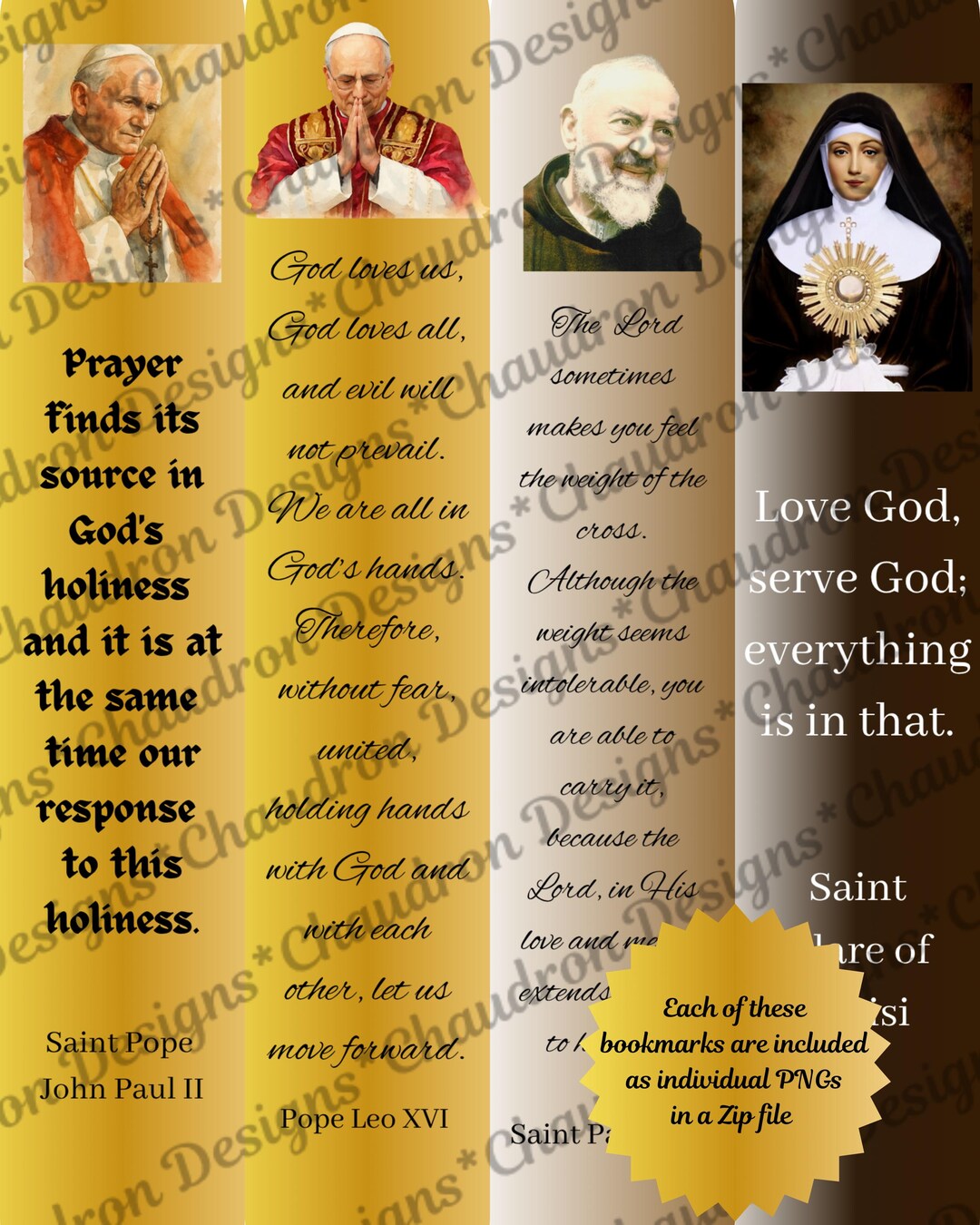 Catholic Bible Bookmarks, Saints and Popes, Christian Gift (digital ...