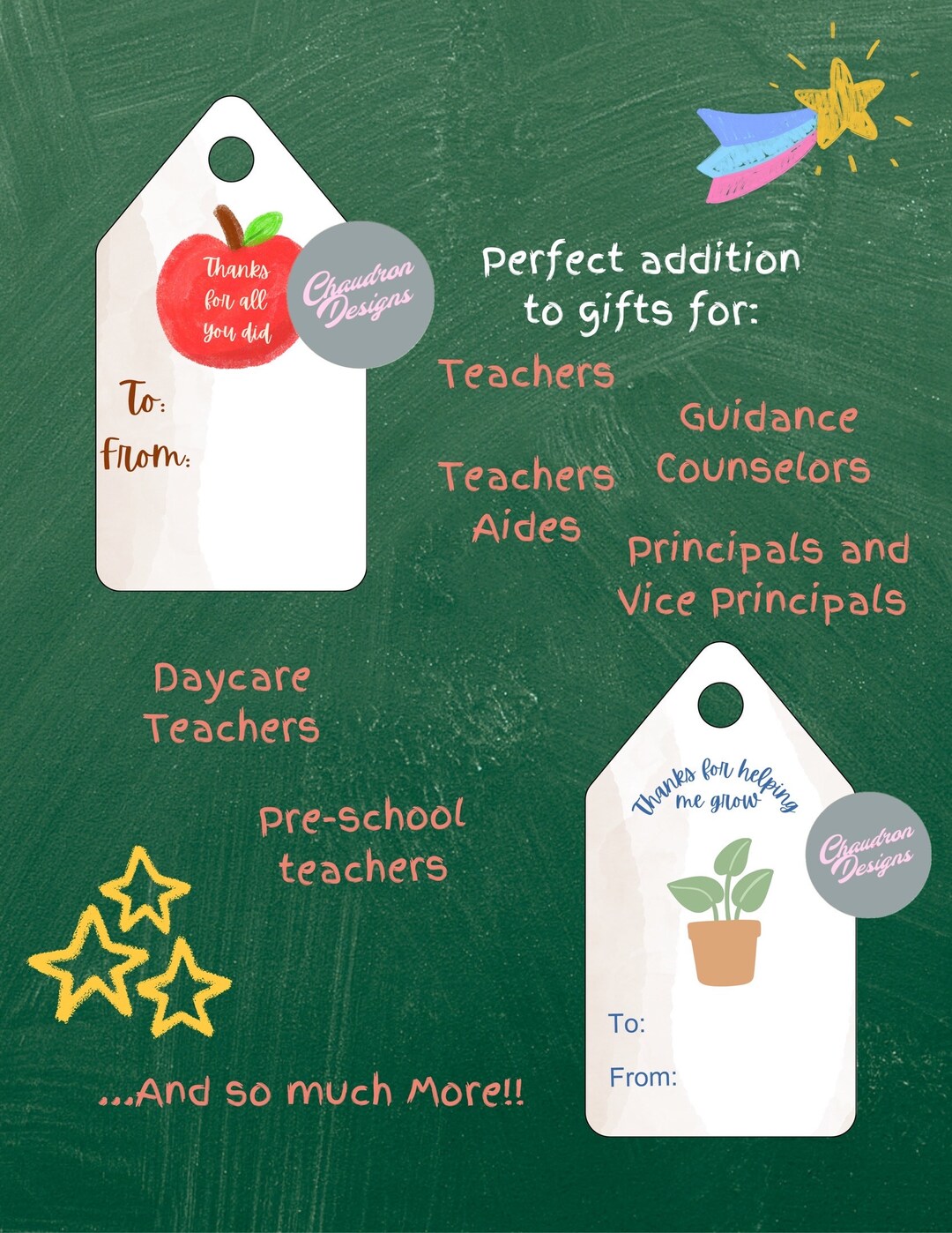 End of the Year Teacher Gift Tags for Teacher Gifts - Etsy
