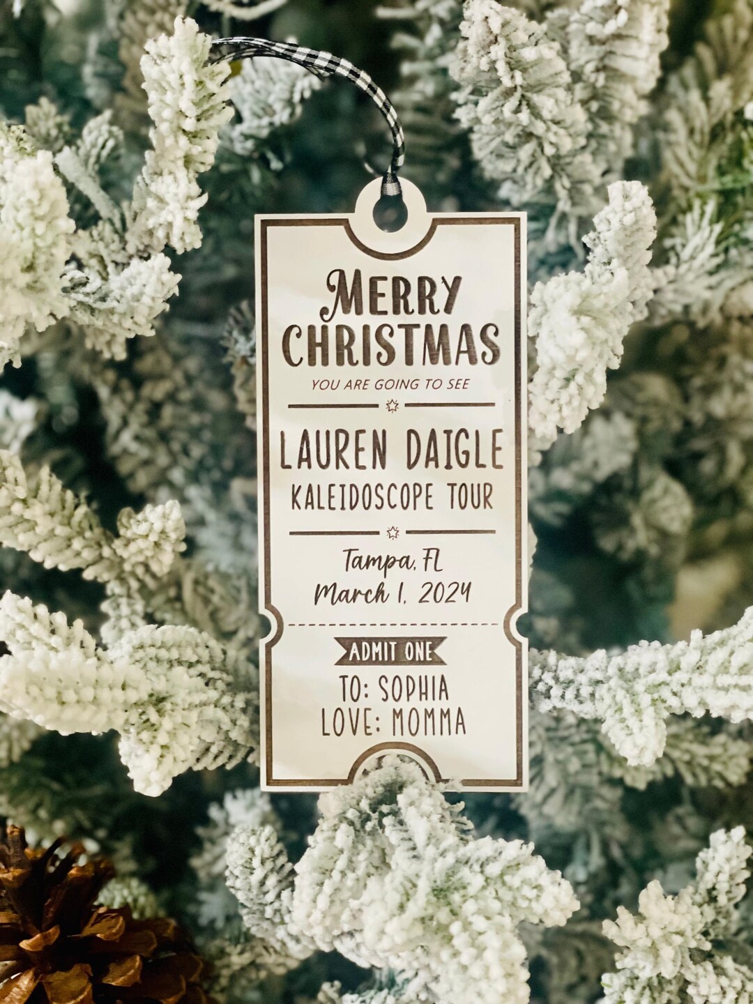 Custom Admit One Ticket Ornament, Concert Ornament, Special Event ...