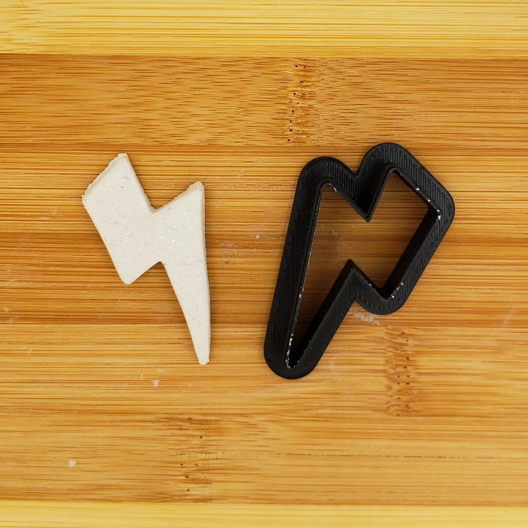 Lightning Bolt Shaped Plastic Cookie Cutter - Polymer Clay Cutter ...