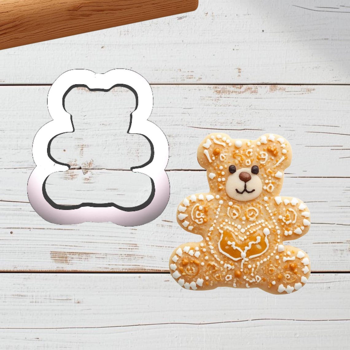 Teddy Bear Shaped Plastic Cookie Cutter - Polymer Clay Cutter - Fondant ...
