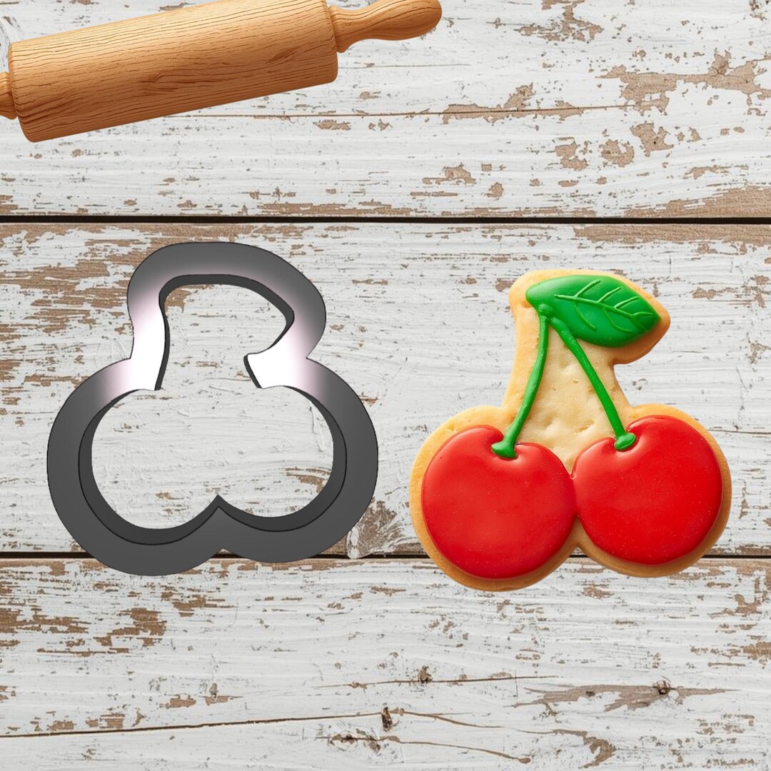 Cherry or Cherries Shaped Plastic Cookie Cutter - Polymer Clay Cutter ...