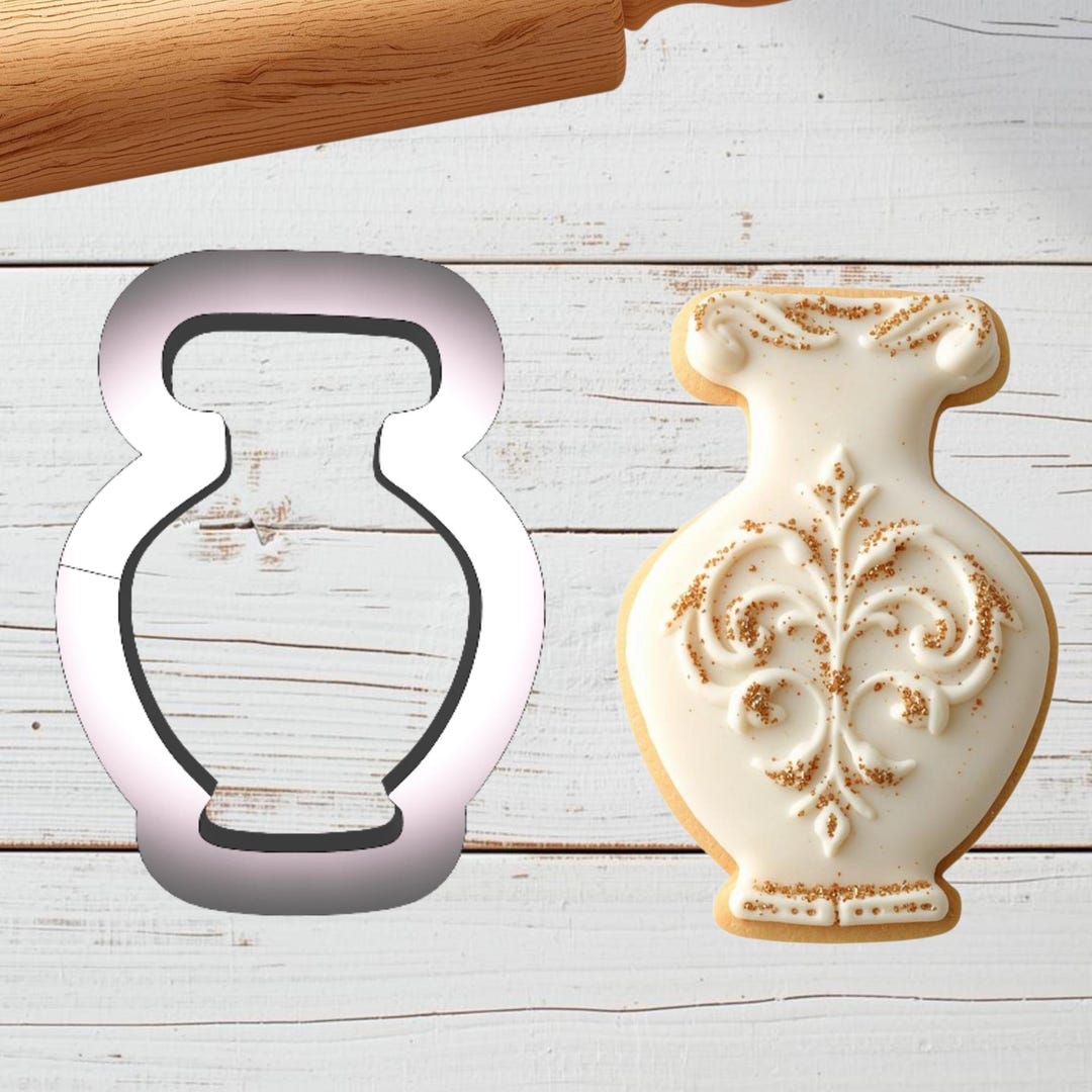 Vase Shaped Plastic Cookie Cutter - Flowers Cookie Cutter - Polymer ...