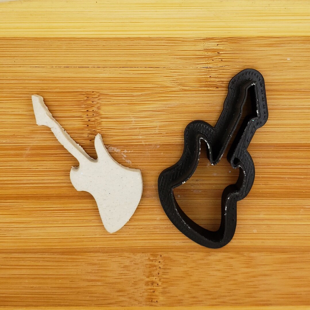 Electric Guitar Shaped Plastic Cookie Cutter - Polymer Clay Cutter ...