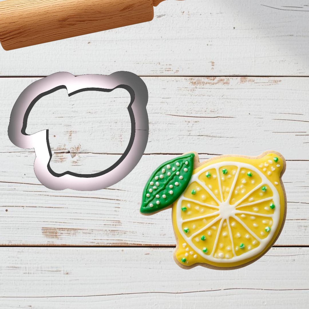 Lemon With Leaf Shaped Plastic Cookie Cutter - Polymer Clay Cutter ...