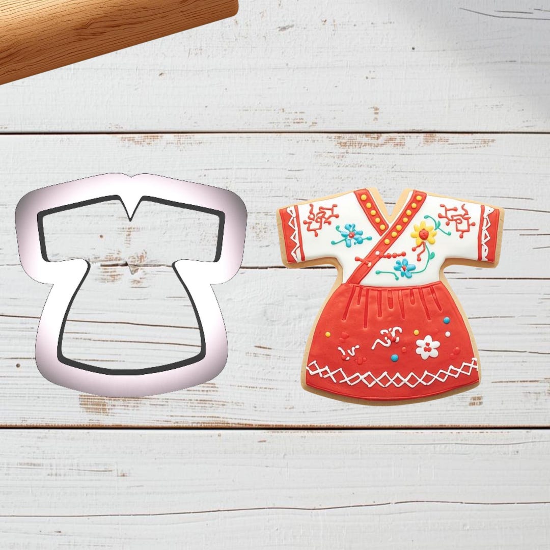 Hanbok Shaped Plastic Cookie Cutter - Girls Hanbok - Celebration Dress ...