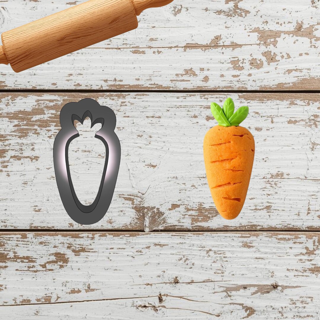 Carrot Shaped Plastic Cookie Cutter - Veggie Cookie Cutter - Polymer ...