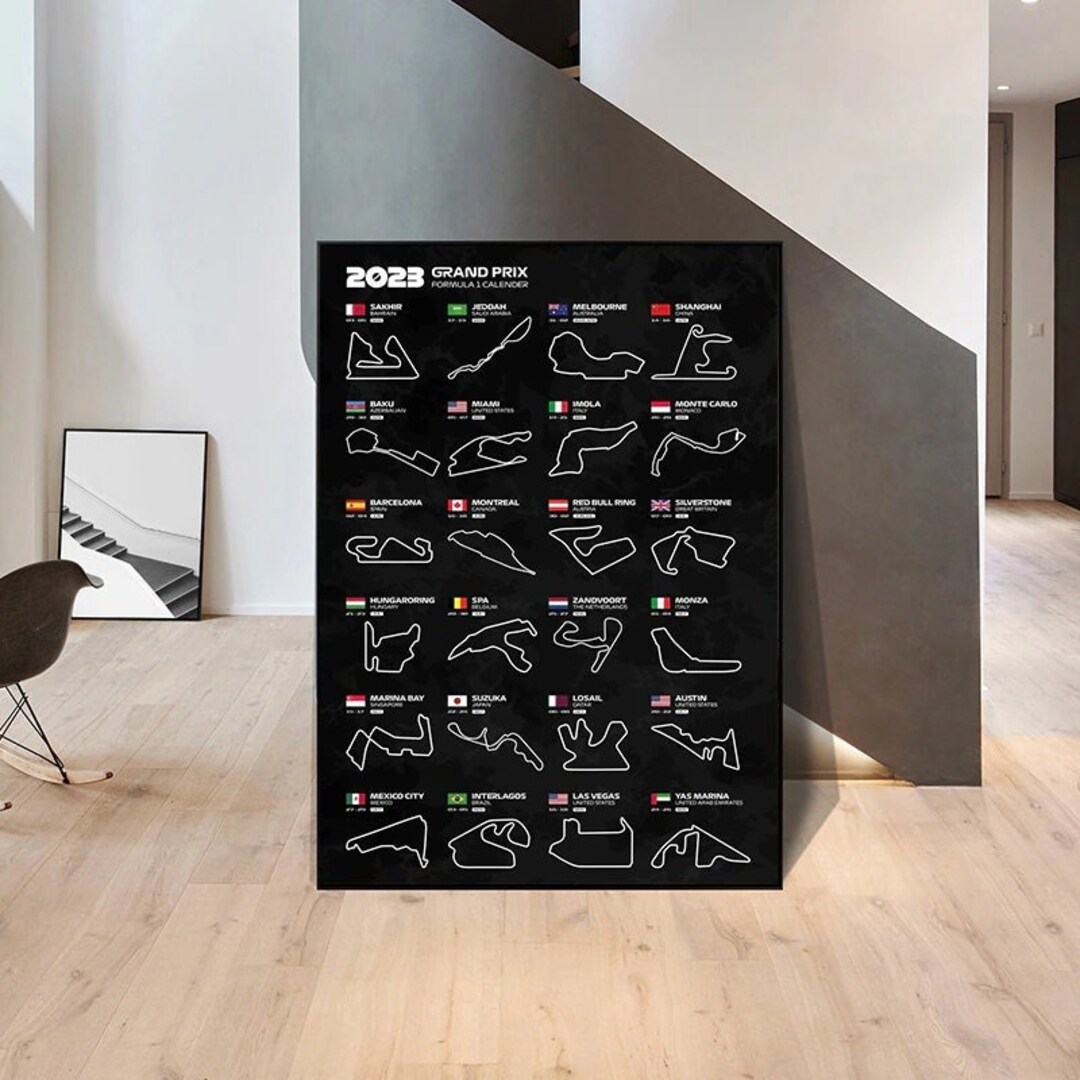 2023 Formula One Calendar Canvas Print F1 Calendar - Etsy