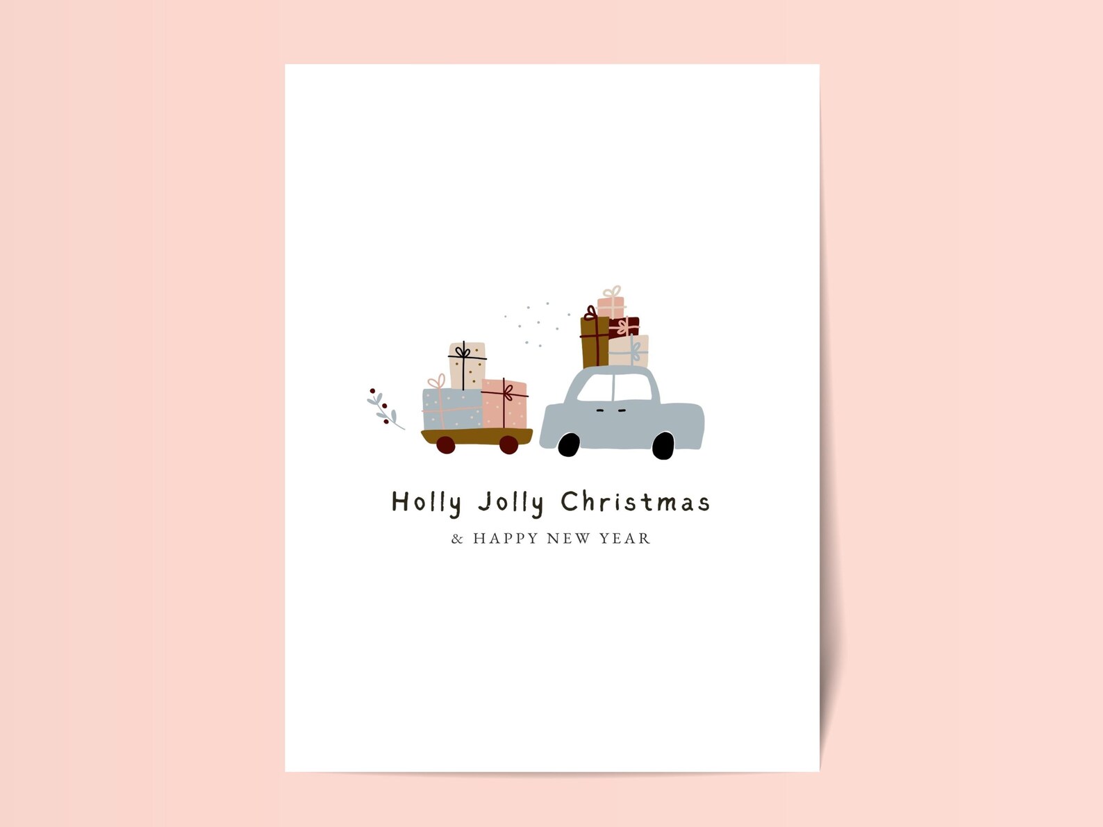Printable Christmas Card Set – Holiday Snowman, Santa, Tree (digital ...