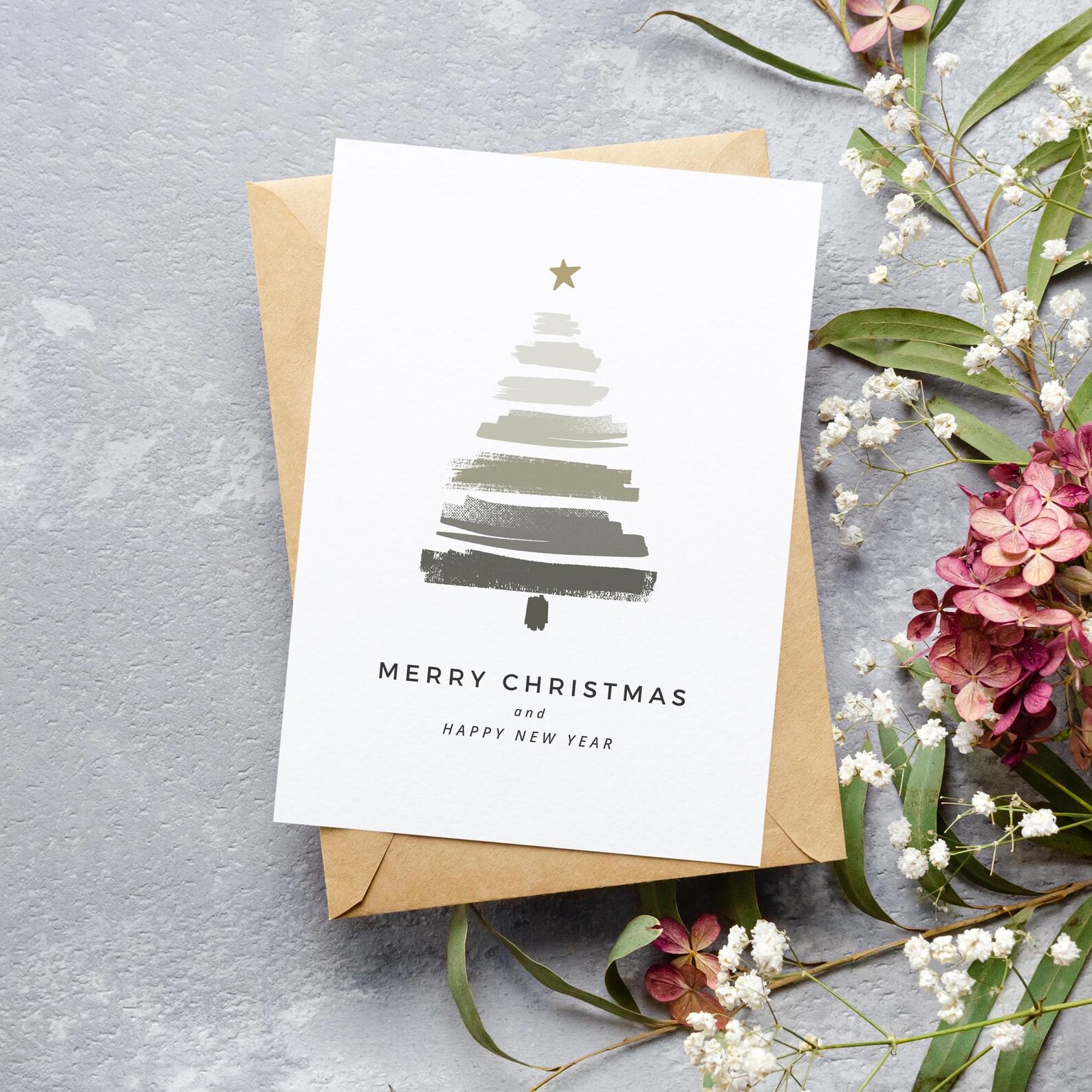 Printable Christmas Card - Modern Tree Design (digital Download) - Etsy