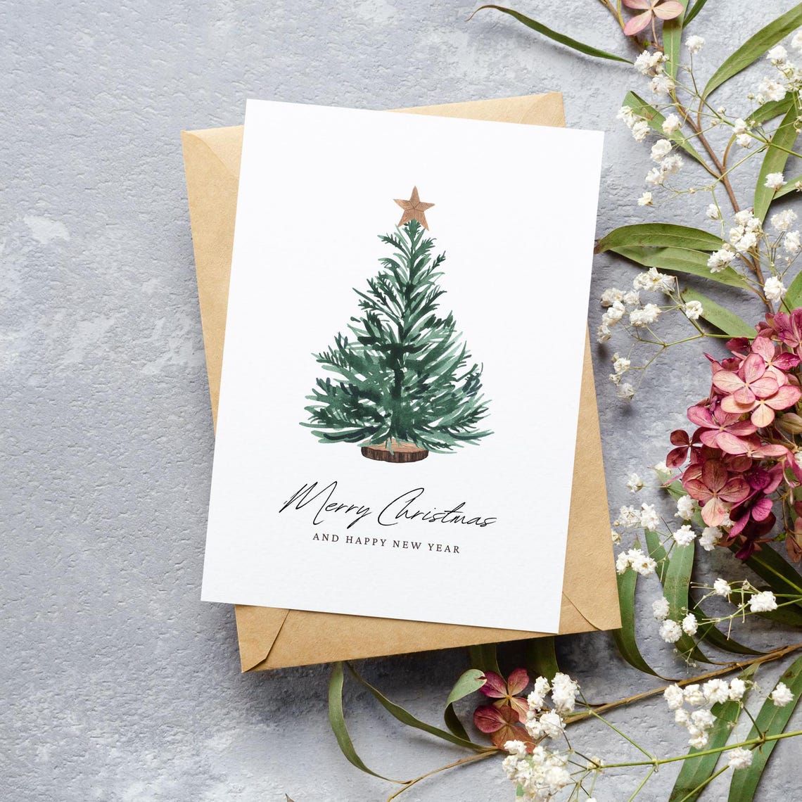 Printable Christmas Tree Card – DIY Holiday Card (digital Download) - Etsy