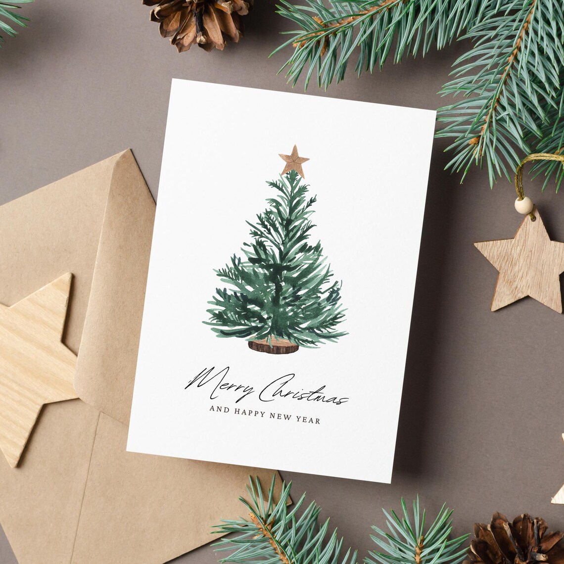 Printable Christmas Tree Card – DIY Holiday Card (digital Download) - Etsy