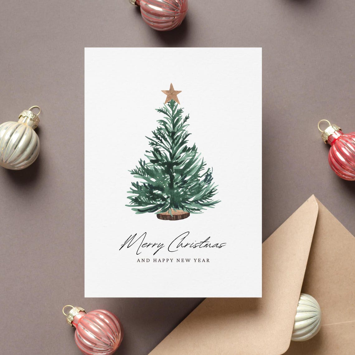 Printable Christmas Tree Card – DIY Holiday Card (digital Download) - Etsy