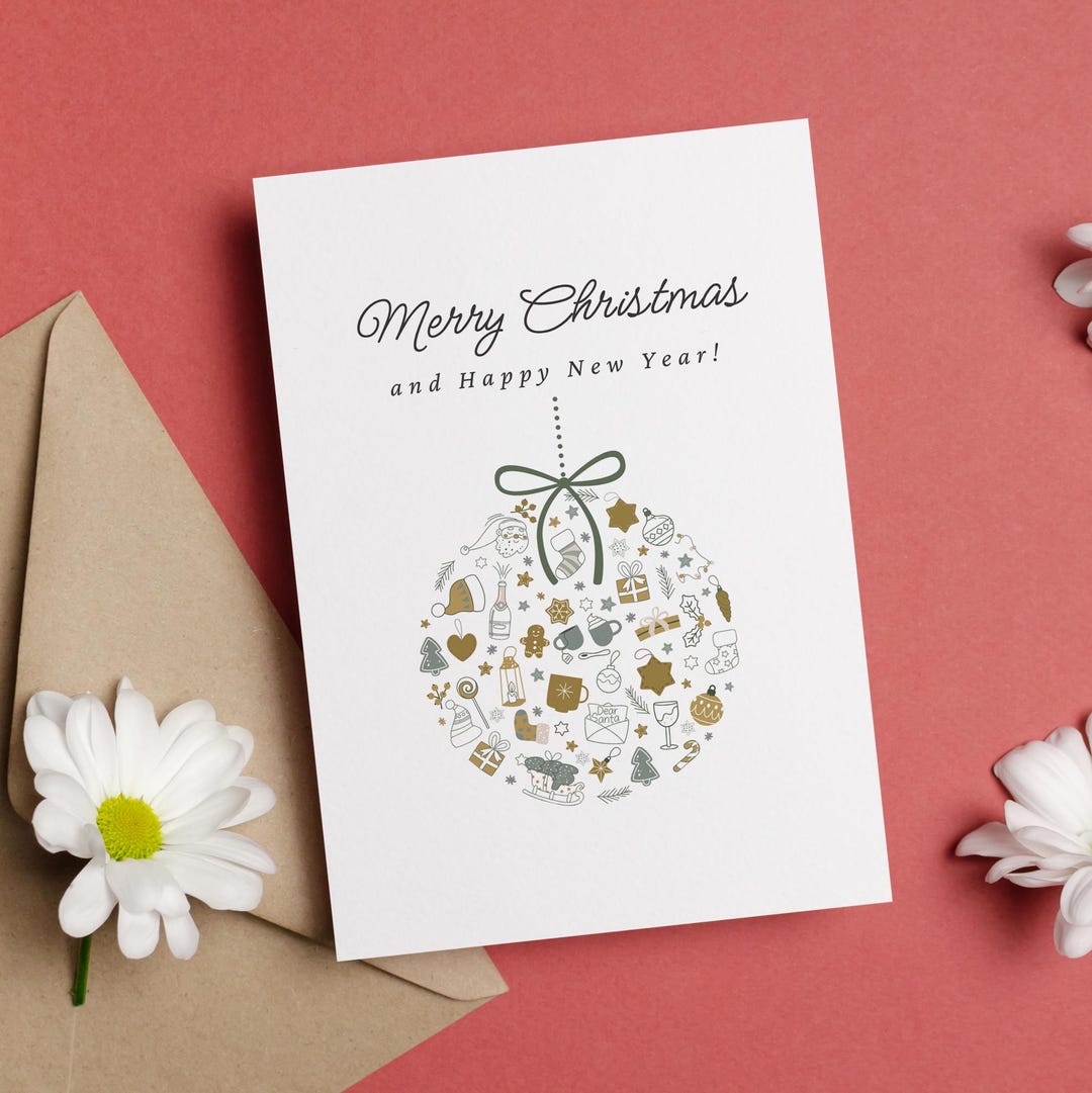 Merry Christmas Card DIGITAL Download Beautiful Printable Christmas ...