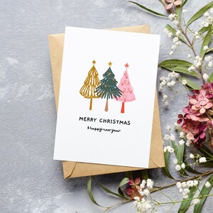 Printable Christmas Card – Snowman Trees Design (digital Download) - Etsy