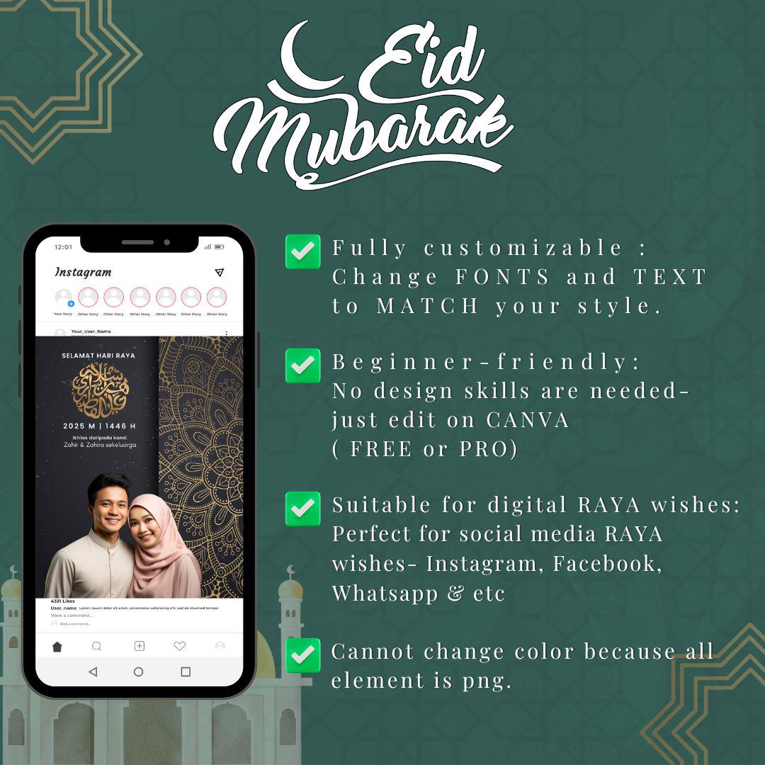 Editable CANVA Template Poster and Social Media for Hari Raya ...
